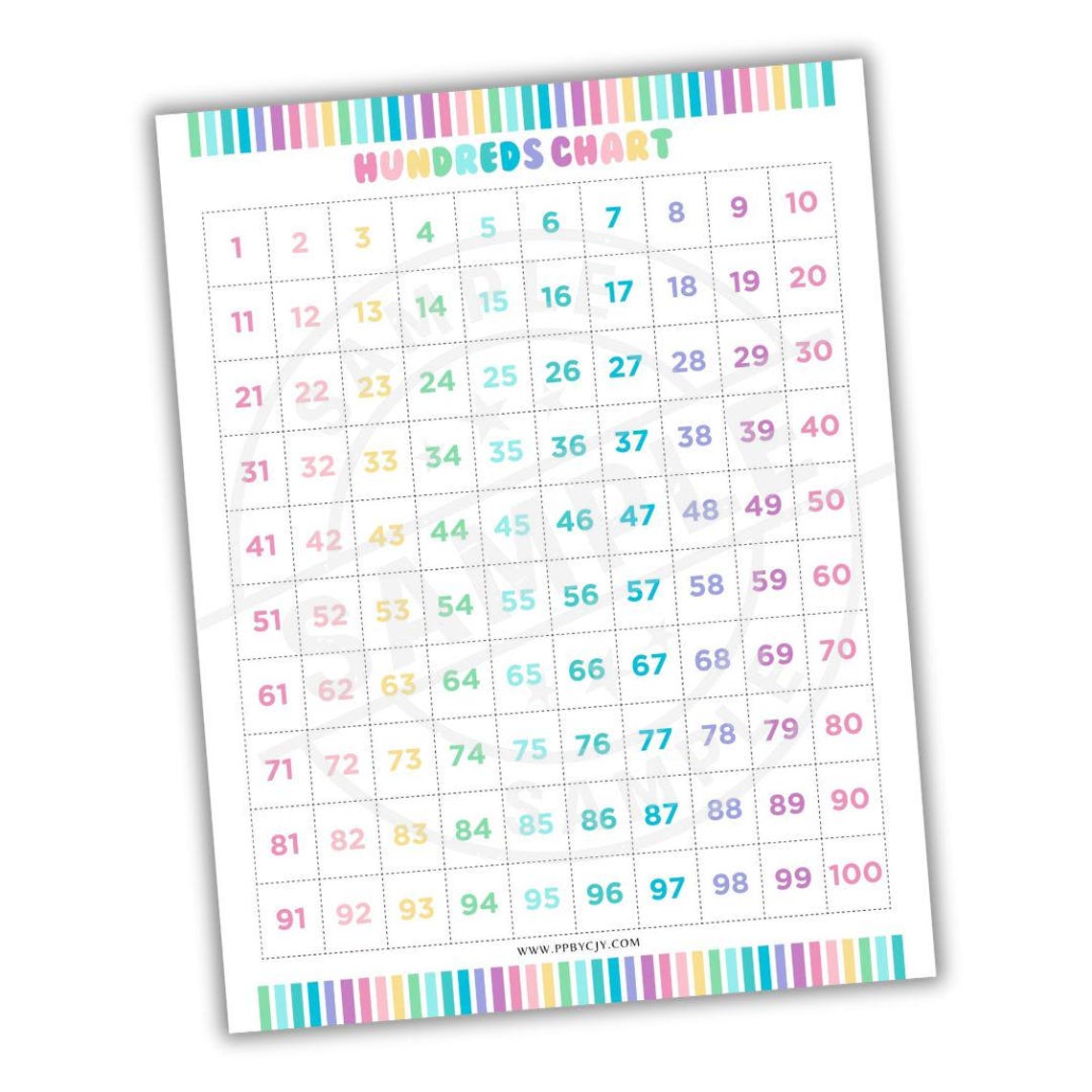 Hundreds Chart Printable Template | Digital Download | Math Learning ...