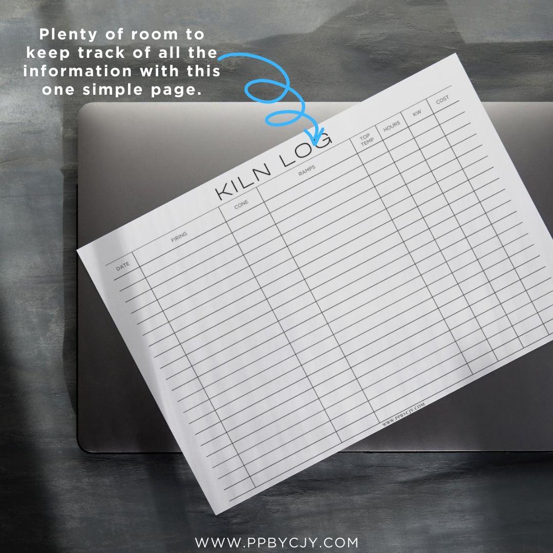 Kiln Log Printable | Kiln Firing Tracker for Pottery & Ceramics | Glaze ...