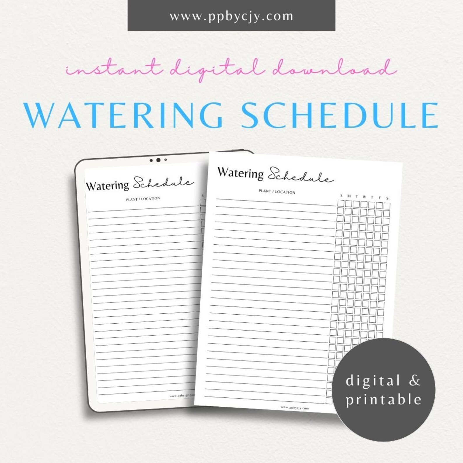 Plant Care Watering Schedule | Plant Maintenance Watering Chart ...