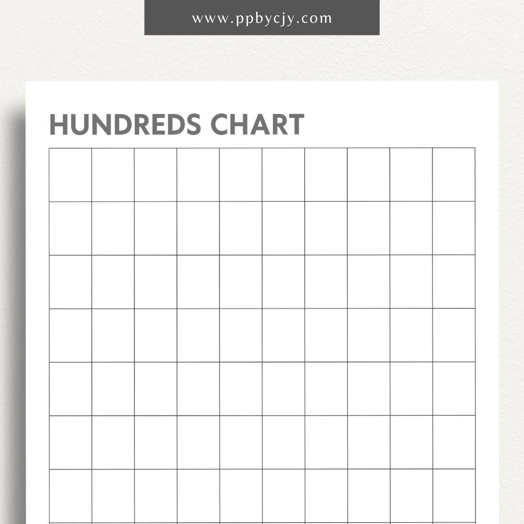 Hundreds Chart Printable Template | Digital Download | Math Learning ...