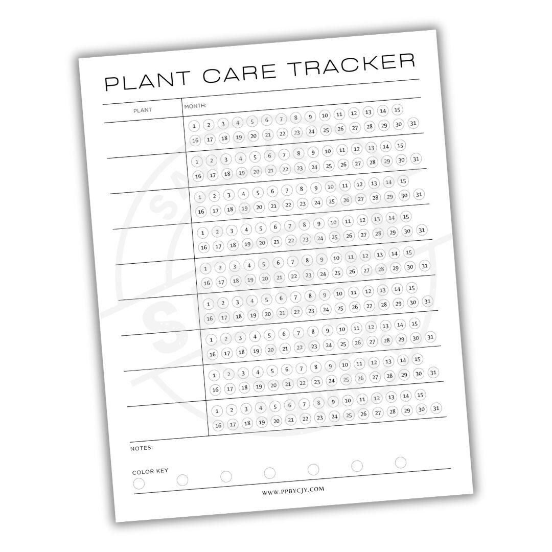 Plant Monthly Care Tracker | Houseplant Gardening Journal | Botanical ...