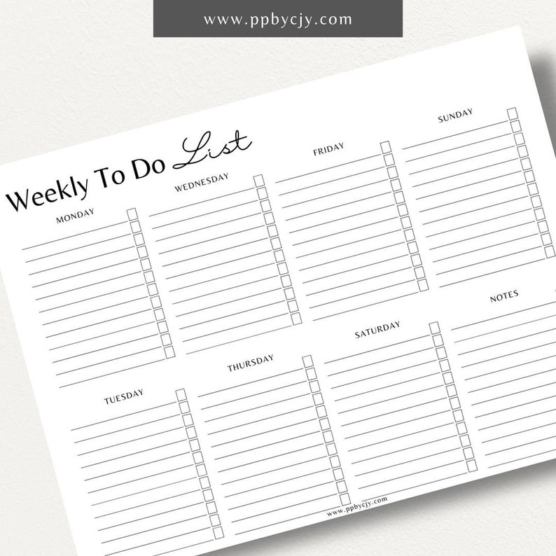 Weekly to Do List Planner Weekly Task Agenda Organizer Daily ...