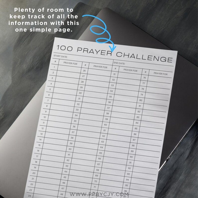 100 Prayer Challenge Printable | Daily Prayer Prompts & Reflection ...