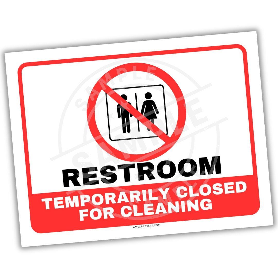 Restroom Temporarily Out of Order Sign Printable | Bathroom Maintenance ...