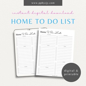Home to Do List Planner | House Project Management Tracker | Household ...