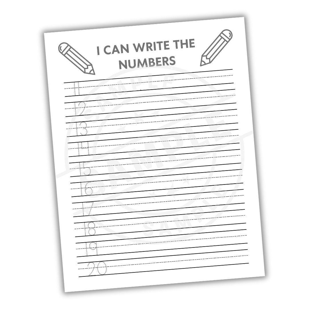 Number Tracing Sheet 1-20 | Printable Number Writing Practice ...