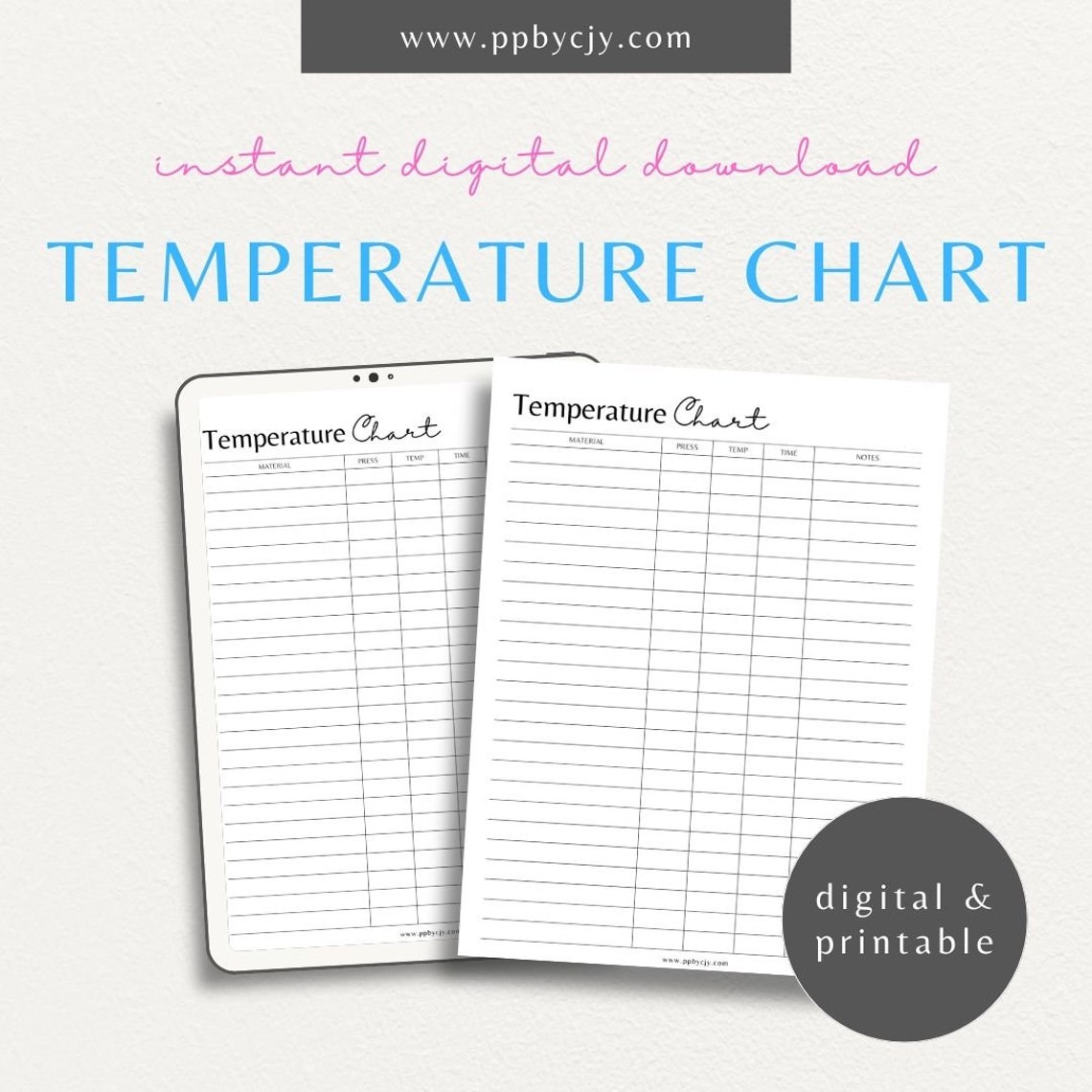 Sublimation Heat Press Temperature Chart | Heat Transfer Reference ...