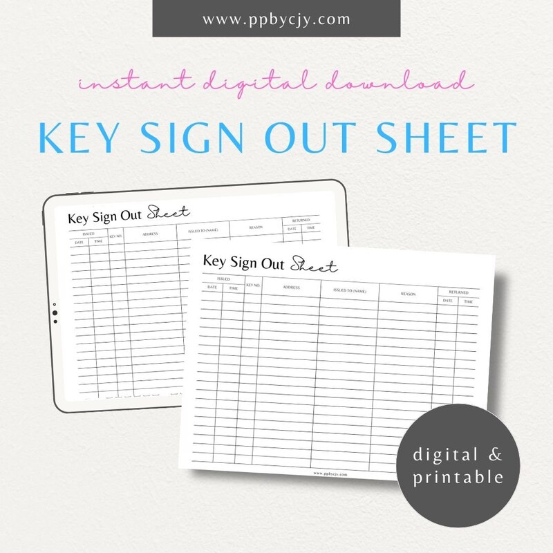Key Log Template - Etsy