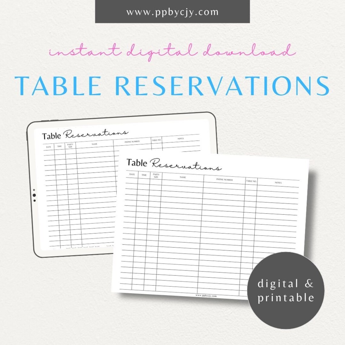 Restaurant Table Reservation Template | Dining Event Seating Planner ...