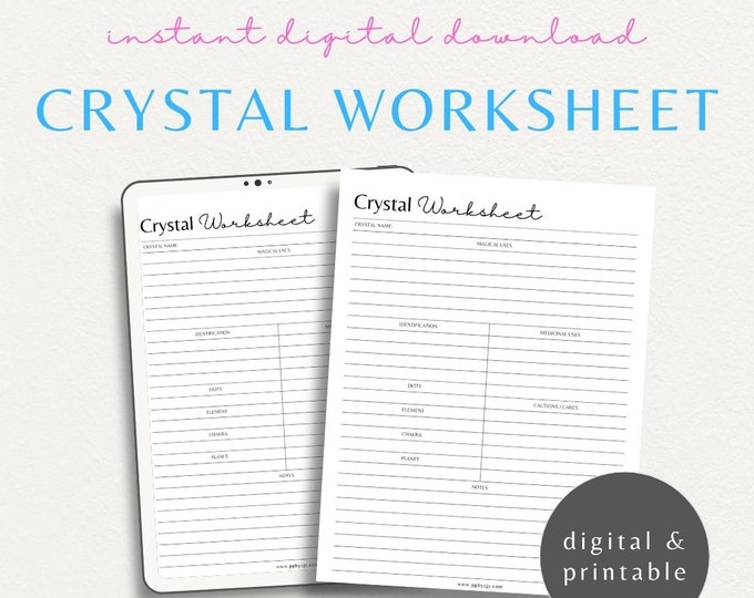 Crystal Information Guide // Crystal Meanings Printable // Crystal ...