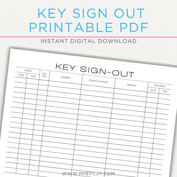 Key Log Template - Etsy