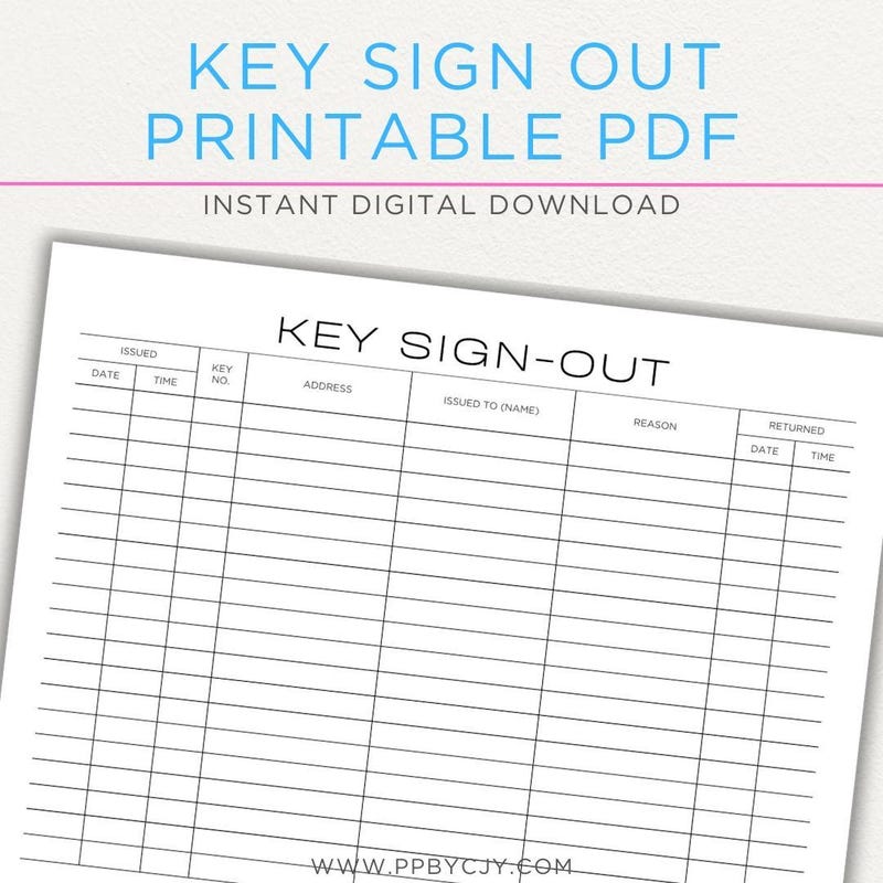 Key Log Template - Etsy