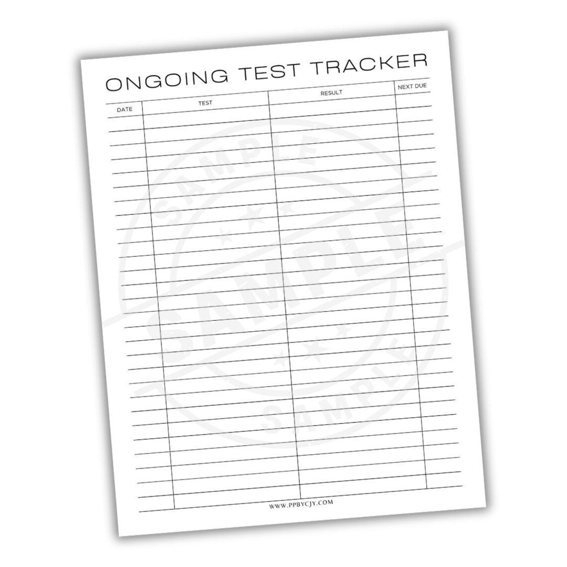 Ongoing Test Tracker Printable | Lab & Medical Test Log | Academic and ...