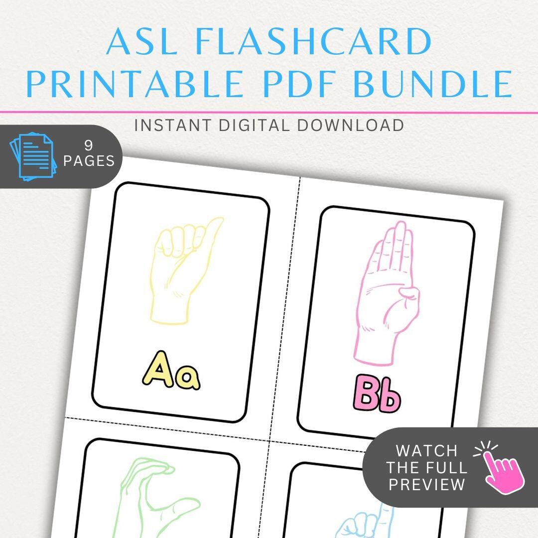 ASL Alphabet & Number Flashcards | American Sign Language Learning ...