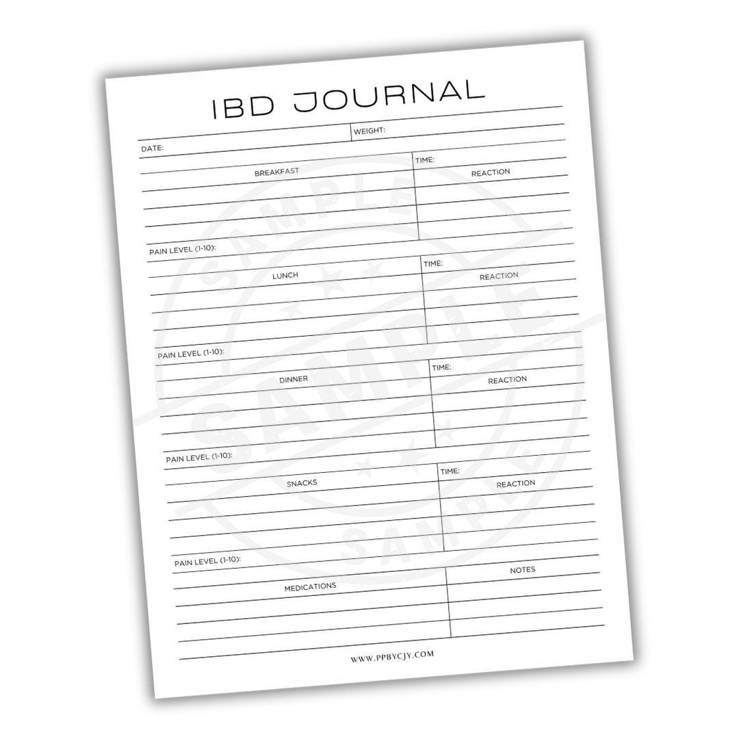 IBD Journal Printable PDF | Inflammatory Bowel Disease Tracker | Crohn ...