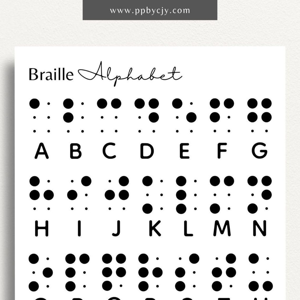 Braille Alphabet Sheet Printable Template | Digital Download | Braille ...