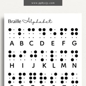 Braille Alphabet Sheet Printable Template | Digital Download | Braille ...