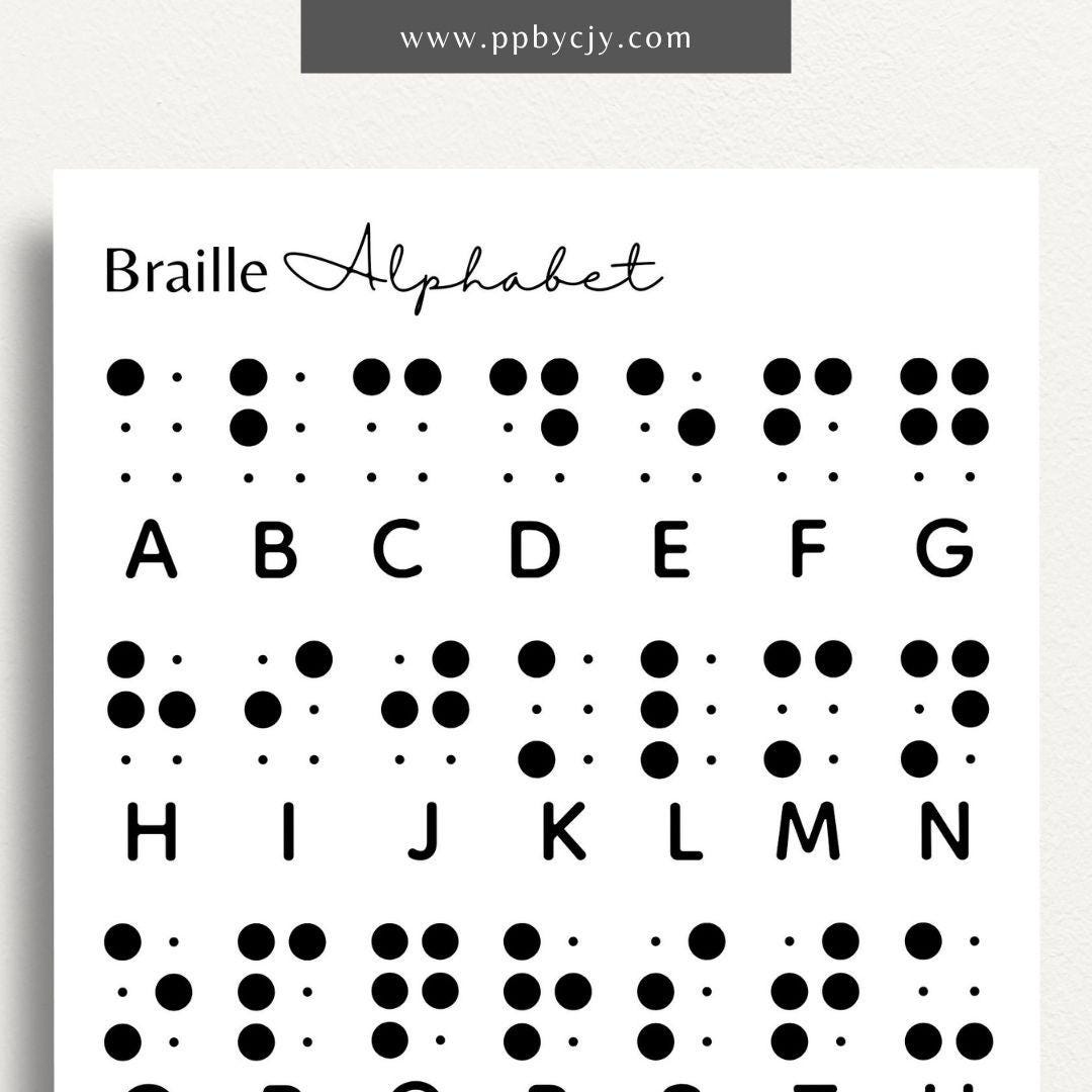 Braille Alphabet Sheet Printable Template | Digital Download | Braille ...