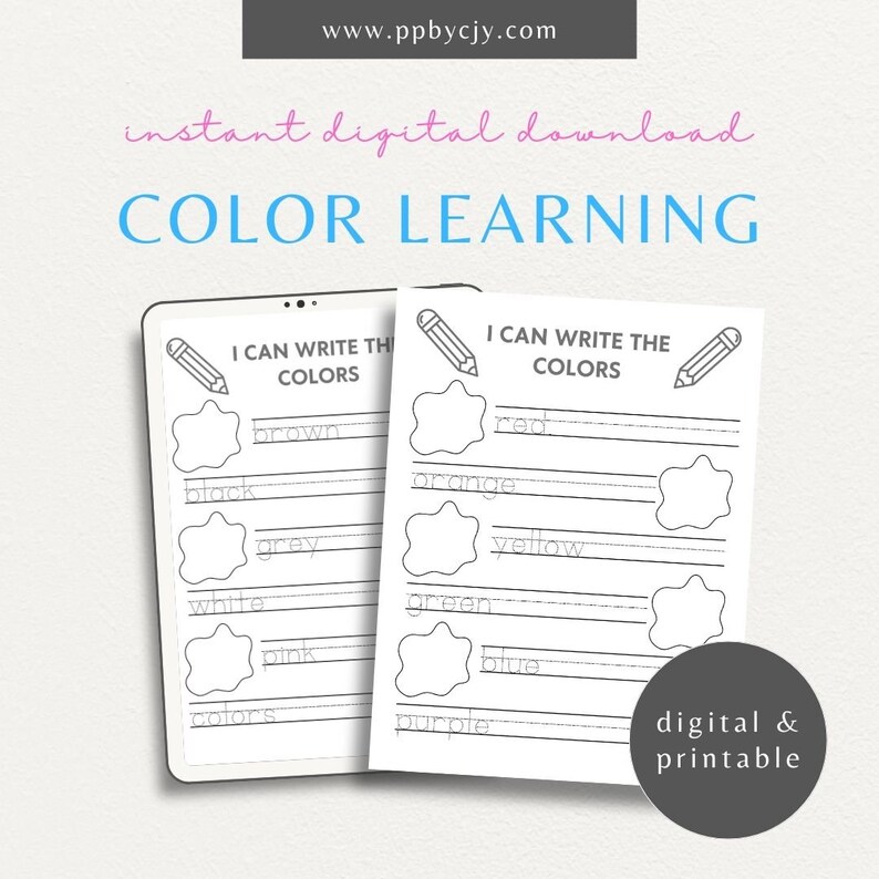Color Learning Worksheet Printable Preschool Colors Inventory ...