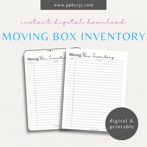 Printable Moving Box Inventory - Etsy