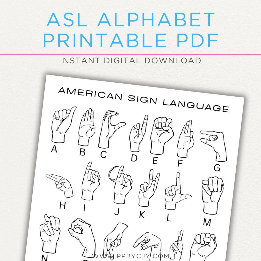 ASL Alphabet Sheet | American Sign Language Chart | ASL Hand Signs A-Z ...
