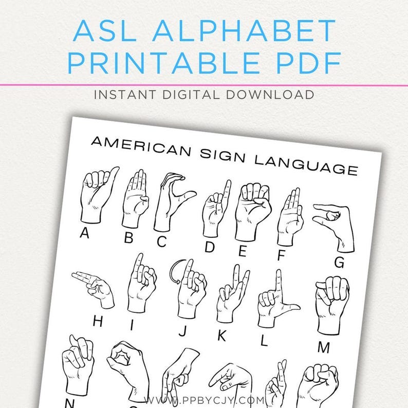 ASL Alphabet Sheet | American Sign Language Chart | ASL Hand Signs A-Z ...