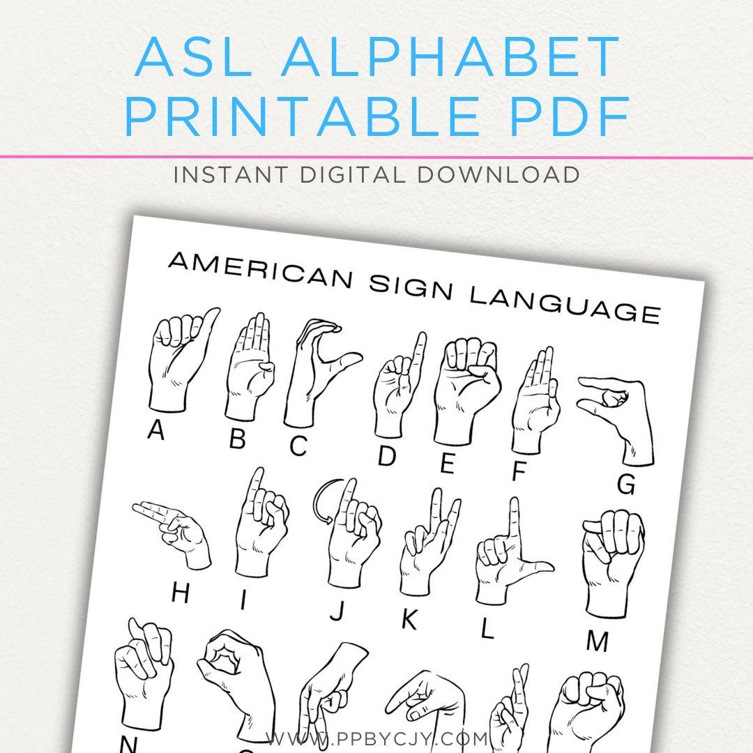 ASL Alphabet Sheet | American Sign Language Chart | ASL Hand Signs A-Z ...