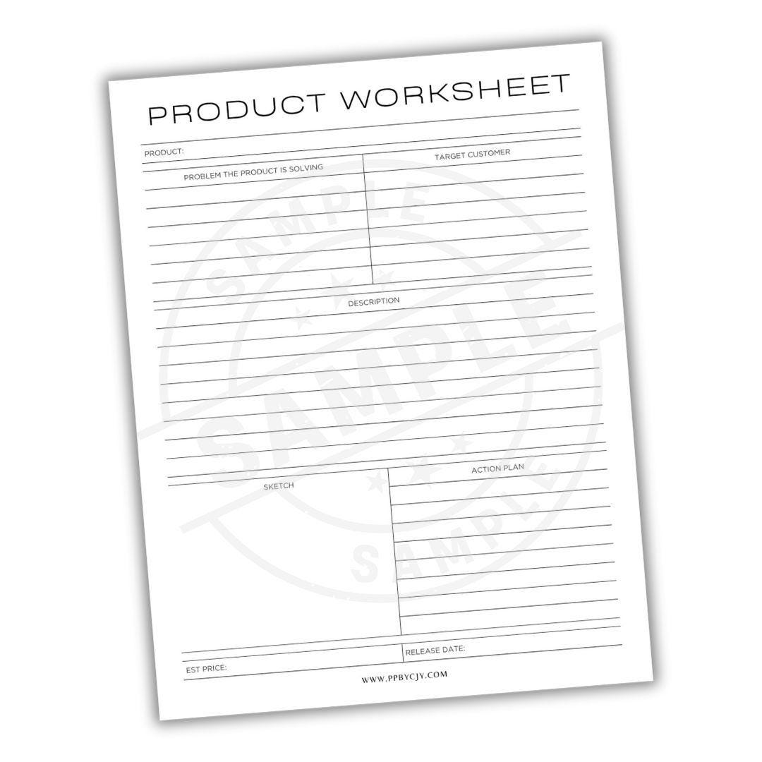 Product Concept Development Worksheet New Product Idea Planner