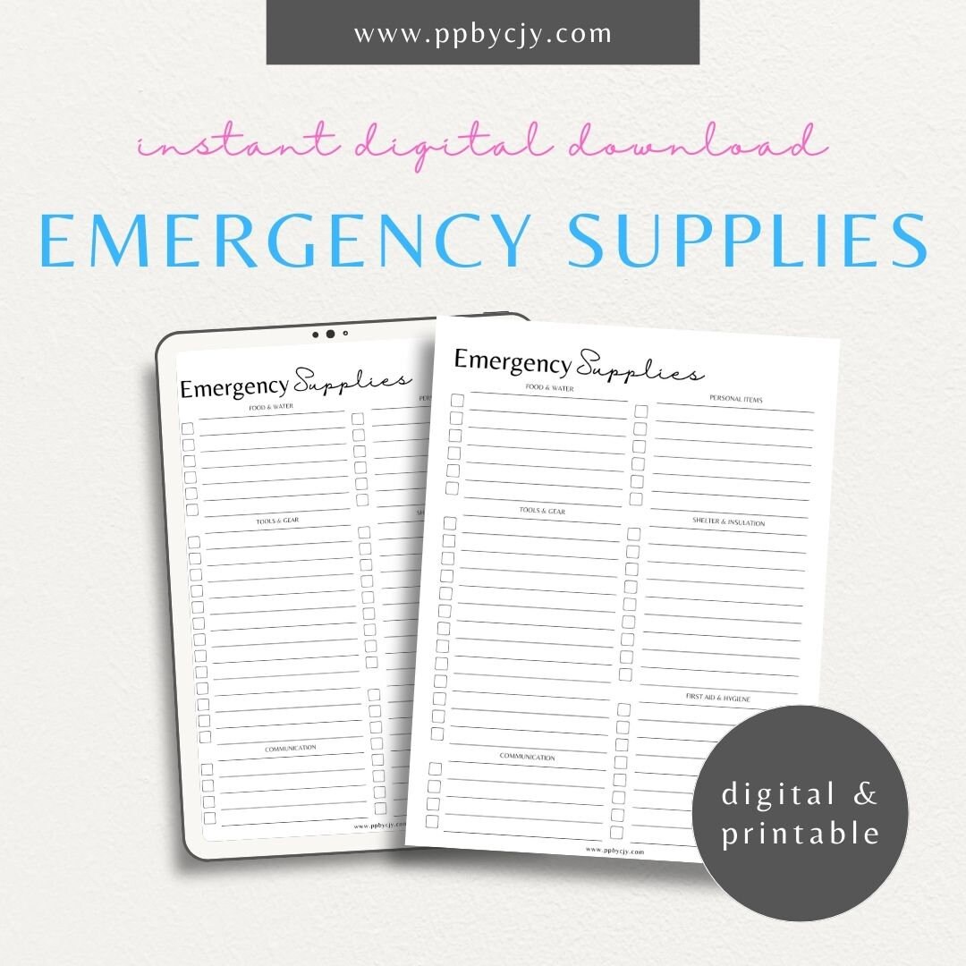 Emergency Essentials Checklist | Grab and Go List | Evacuation Kit Item ...