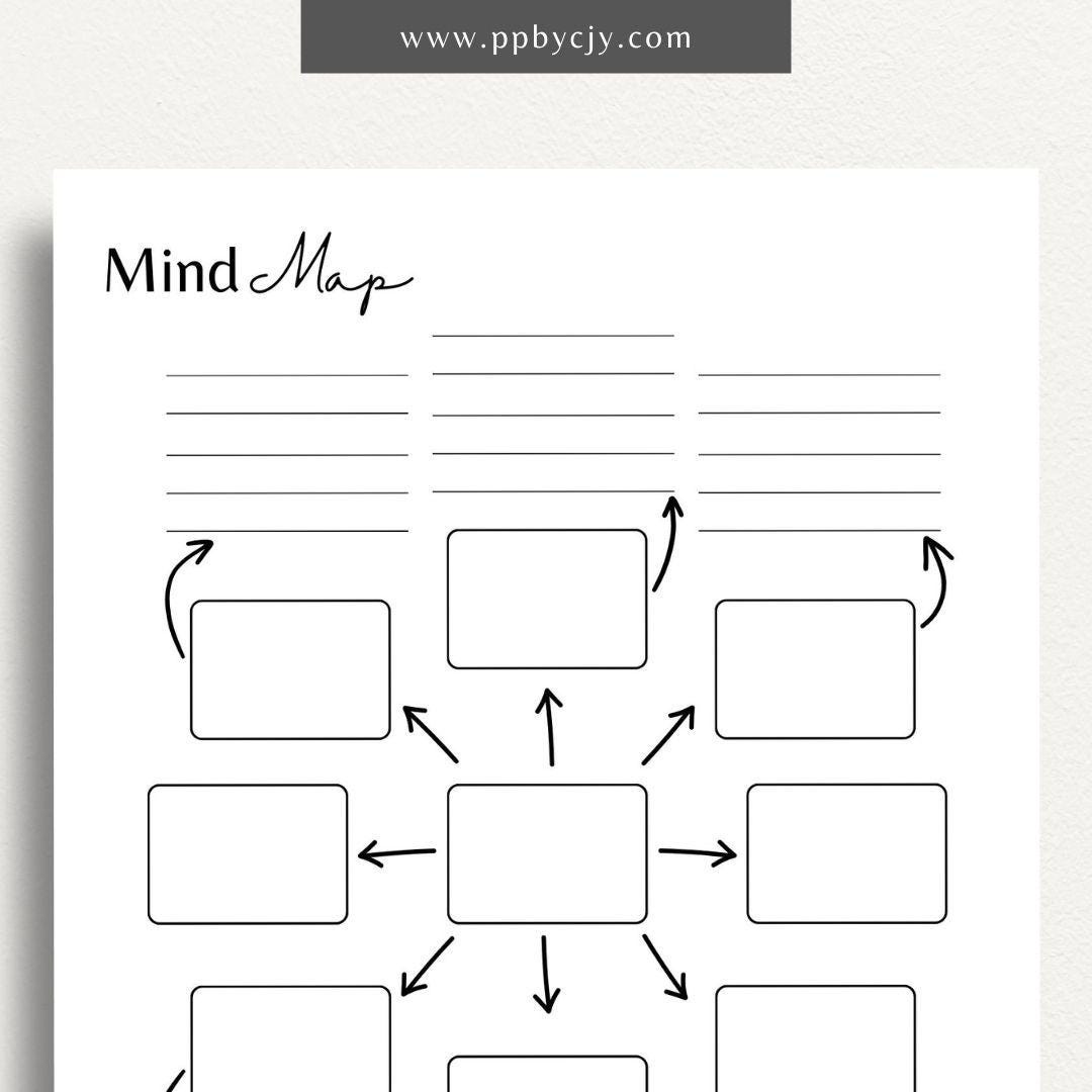 Mind Map Printable Template | Digital Download | Brainstorming ...