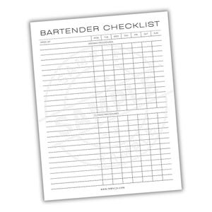Bartender Duties Checklist | Bartending Daily Routine Station Setup ...