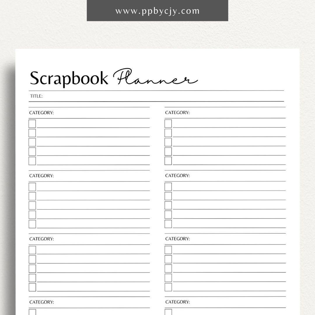 Scrapbook Planner Printable Template Digital Download Scrapbooking ...