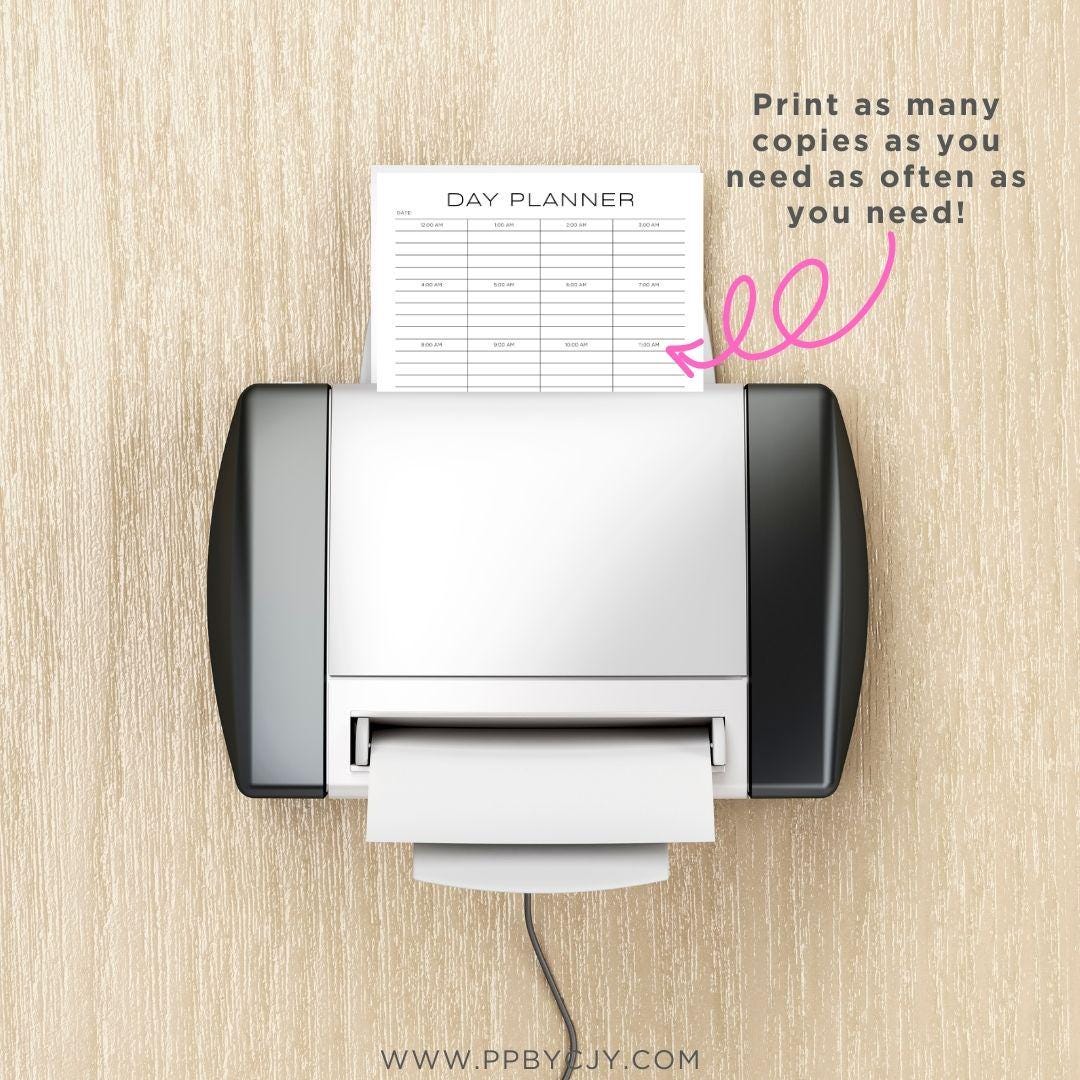 24-hour Day Planner Printable | Instant Digital Download | Hourly ...