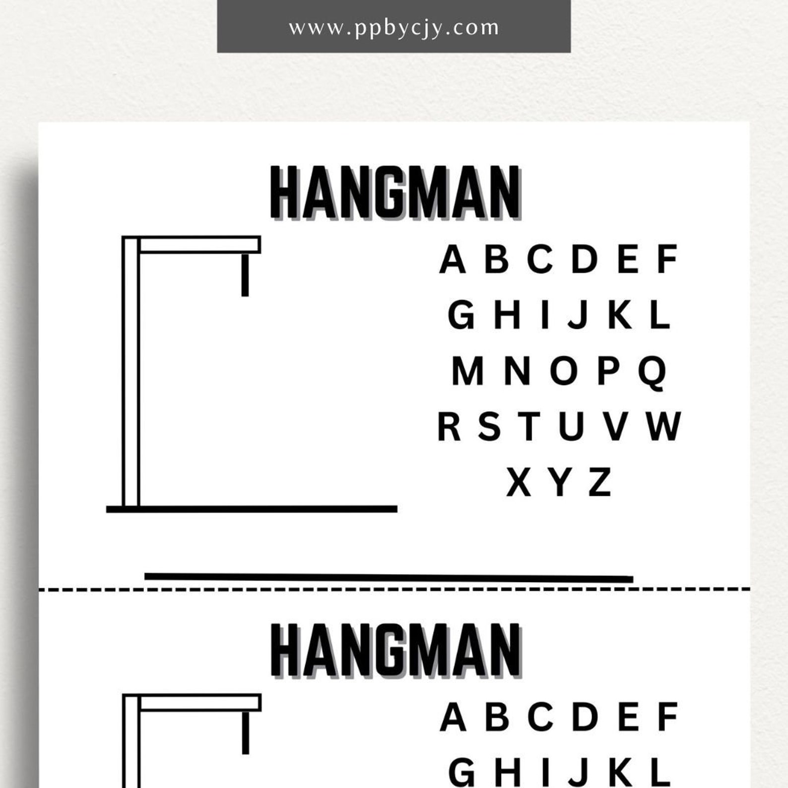 Hangman Game Printable Template | Digital Download | Classic Word Game ...