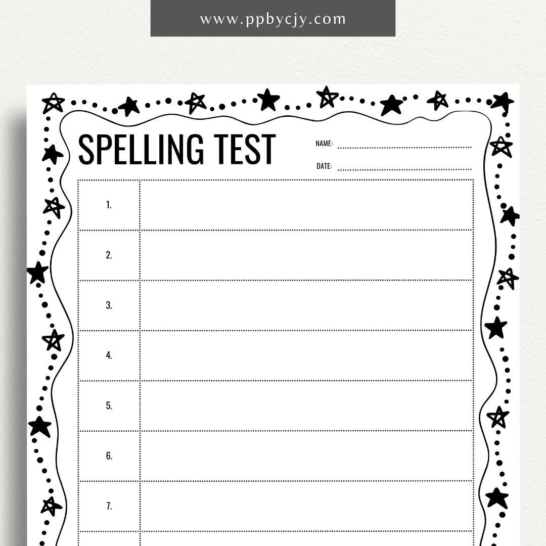Spelling Test Template | Classroom Weekly Spelling Assessment | Student ...