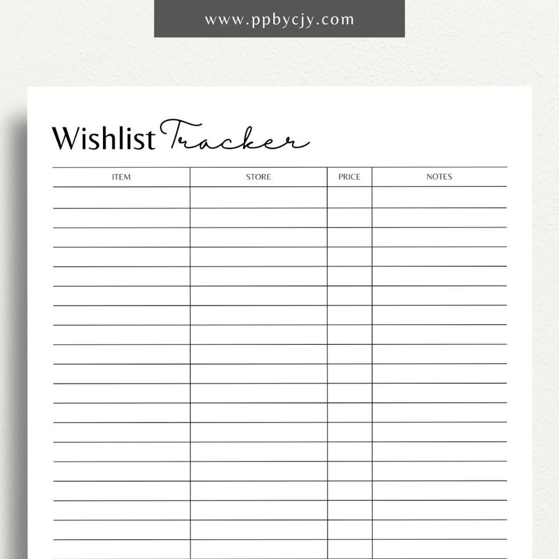 Wishlist Shopping Gift Tracker Printable Dream List Planner Gift List ...
