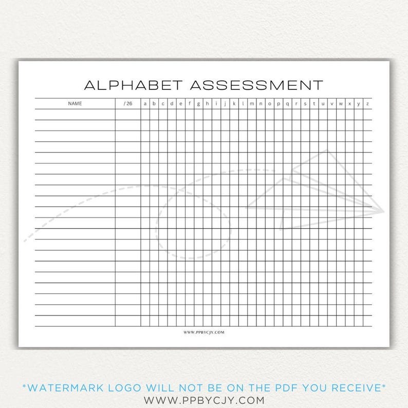 Alphabet Assessment Sheet Printable | Upper and Lowercase Letter Recognition Tracker | Early ...