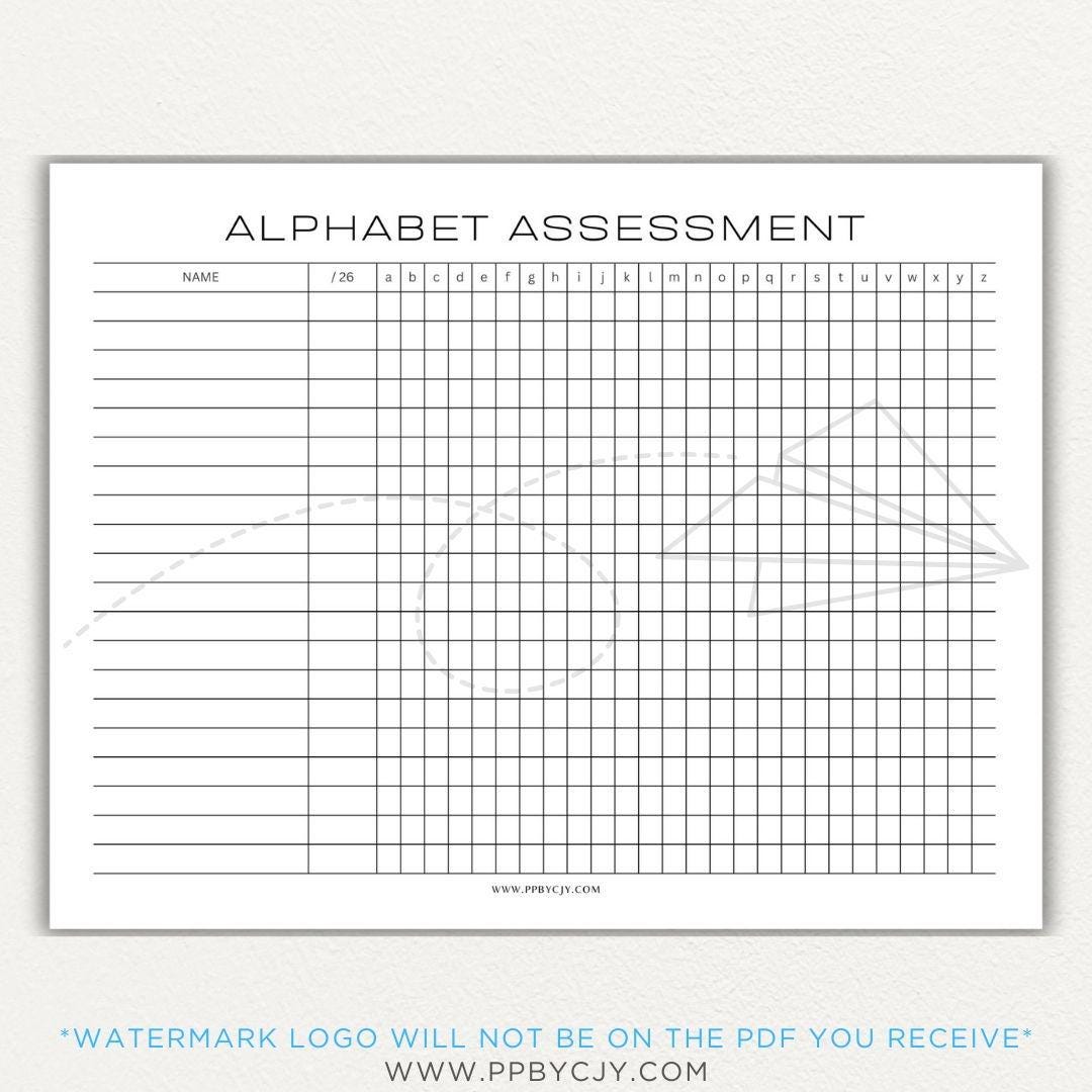 Alphabet Assessment Sheet Printable | Upper and Lowercase Letter ...
