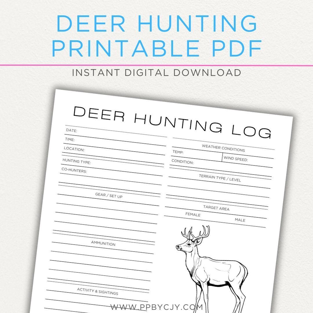 Deer Hunting Log | Hunting Tracker and Shot Record | Buck & Doe Harvest ...