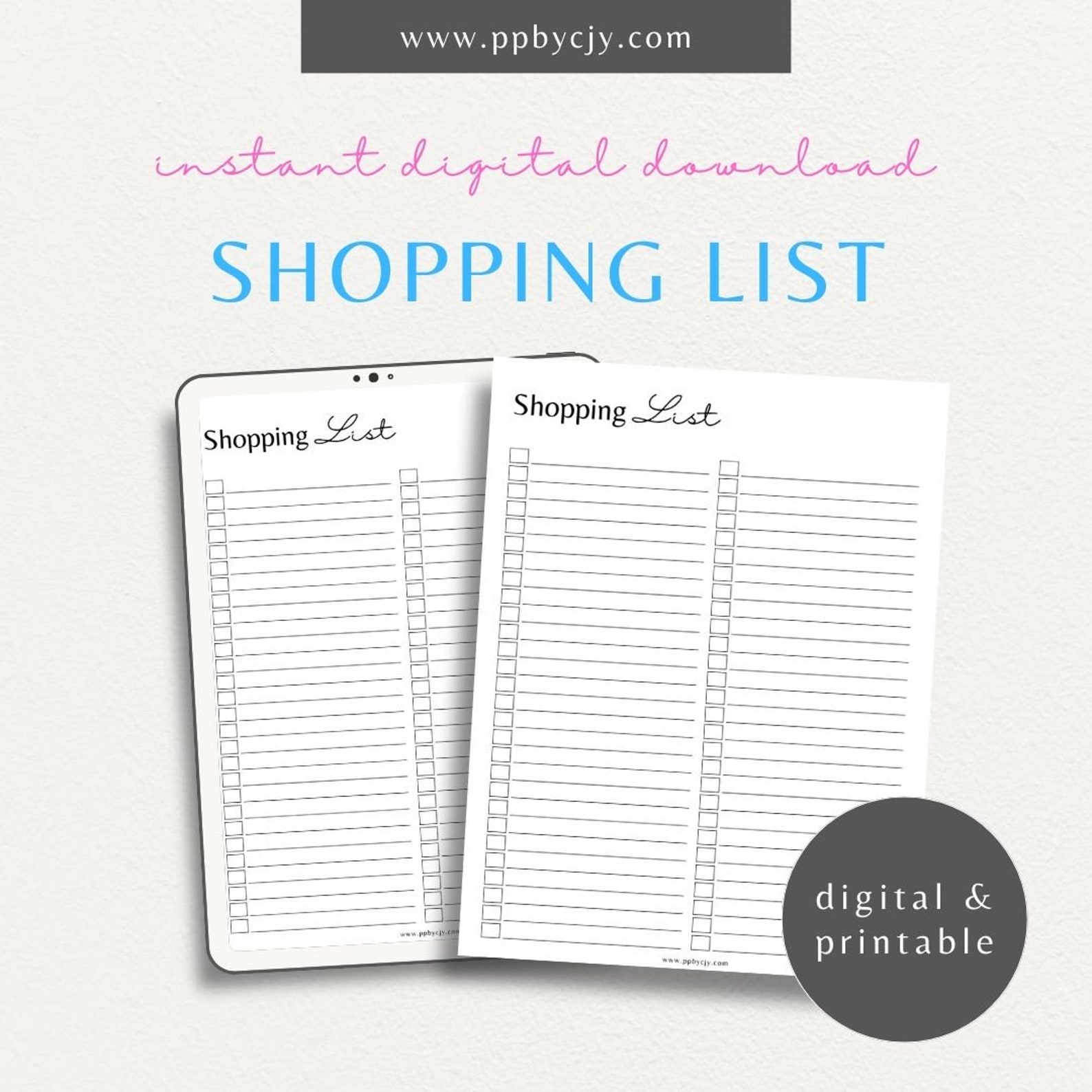 Blank Shopping Listing Printable | Grocery Shopping Checklist ...