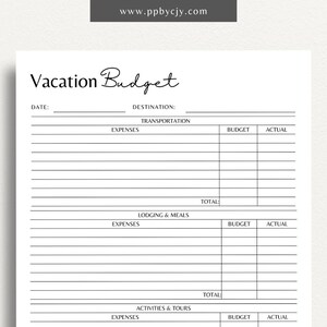 Vacation Budget Planner | Travel Expense Spending Planner | Adventure ...