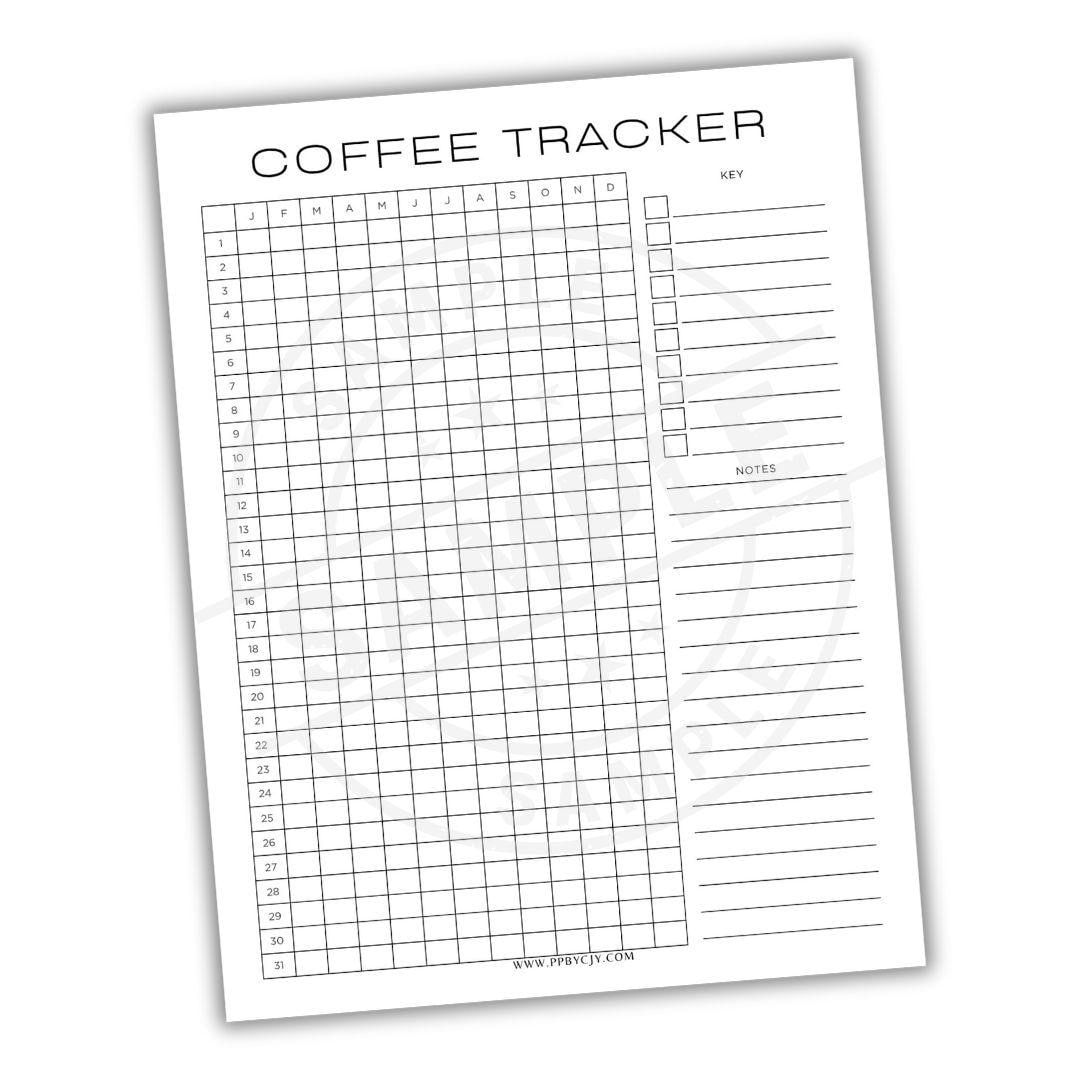 Coffee Tracker Printable PDF | Daily Caffeine & Brew Log | Coffee ...