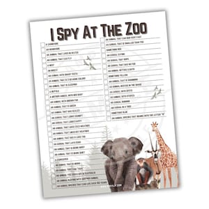 Zoo Adventure Scavenger Hunt for Kids | Printable Game | Instant ...