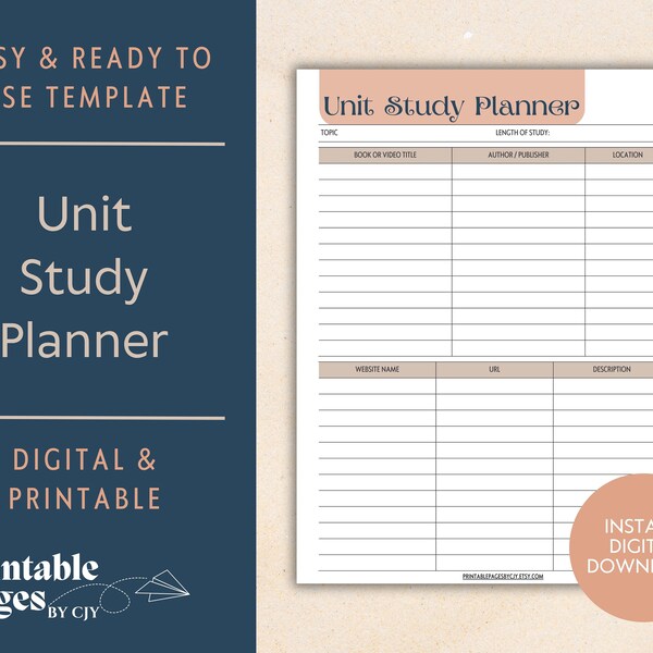 Unit Lesson Plan Template - Etsy