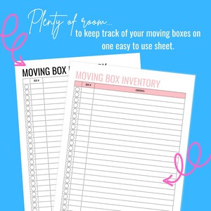 Moving Box Inventory List Moving Box Contents Moving - Etsy