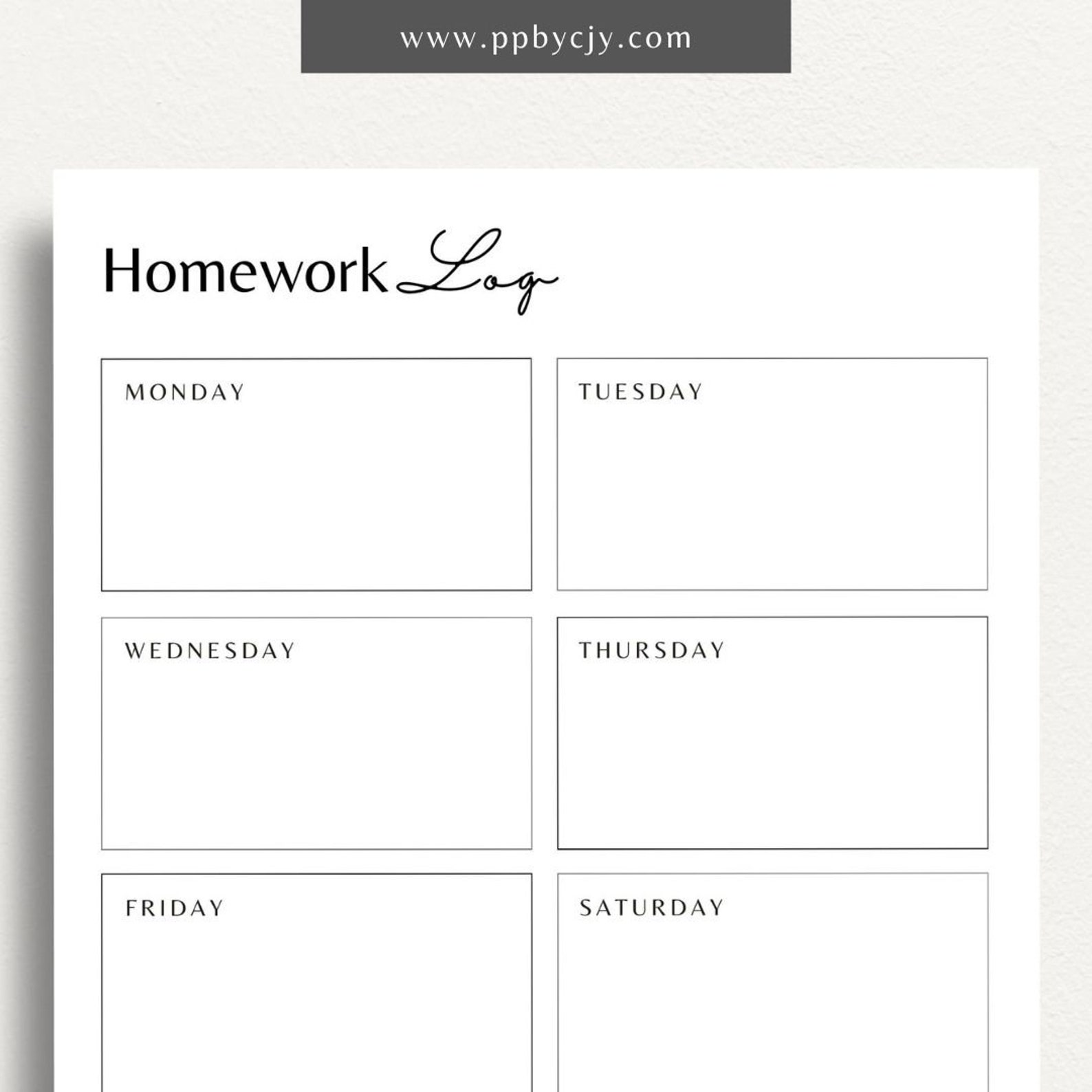 Homework Assignment Log | Student Schoolwork Planner | Daily Homework ...
