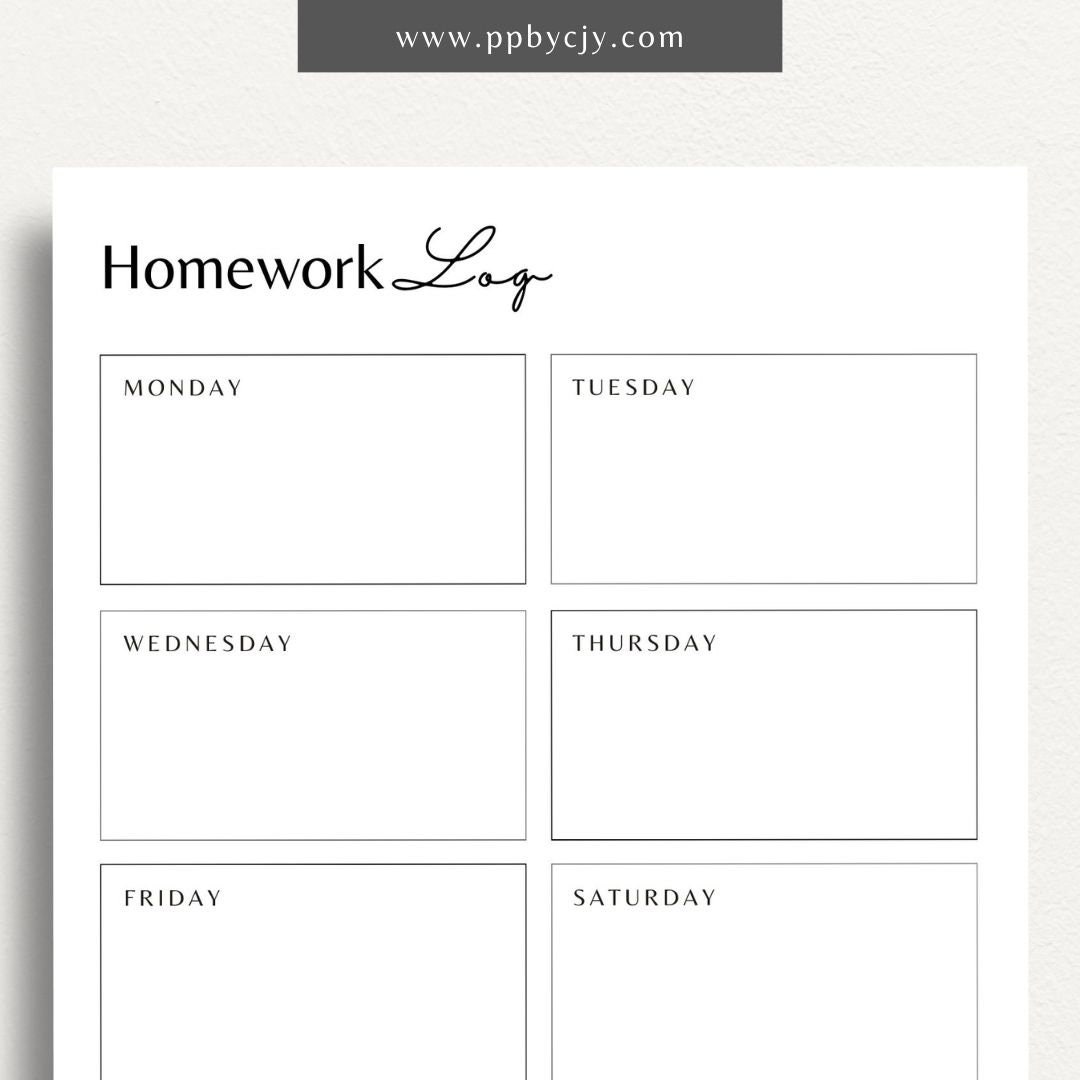 Homework Assignment Log | Student Schoolwork Planner | Daily Homework ...