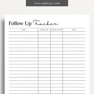 Follow up Tracker | Professional Contact Networking Journal | Business ...