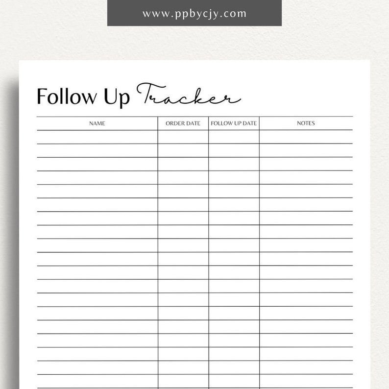 Follow up Tracker | Professional Contact Networking Journal | Business ...