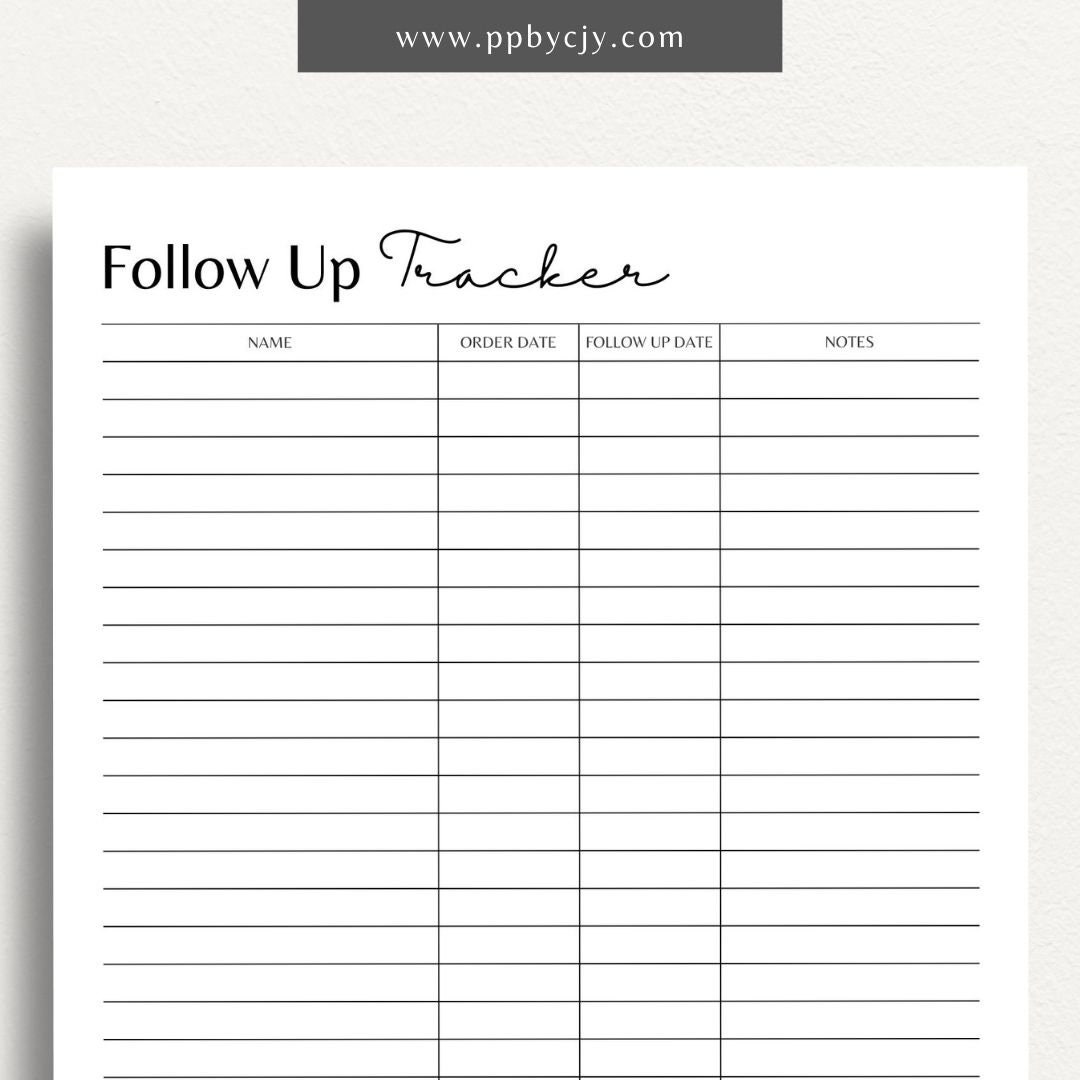 Follow up Tracker | Professional Contact Networking Journal | Business ...
